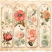 Vintage Floral Digital Paper Tag for Creative Project, Transparent ...
