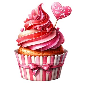 Valentine Cupcakes Clipart Bundle for Creative Project, Valentine Day ...