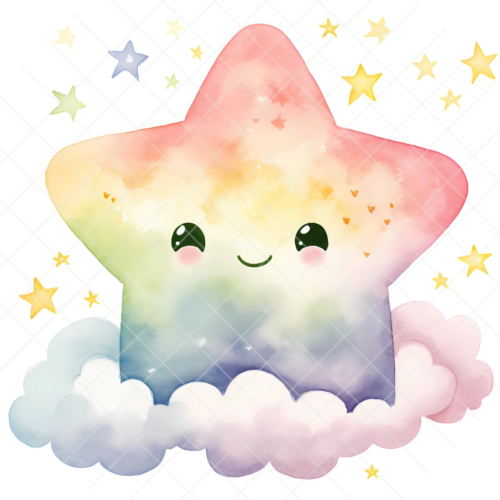 Rainbow Stars Clipart Set for Creative Project, Whimsical Nursery Wall ...
