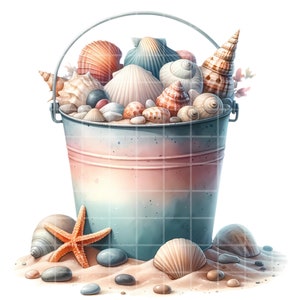 Beach Treasures Clipart Set for Creative Project, Summer Graphics ...