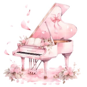 Floral Instruments Clipart Set for Creative Project, Pink Romantic ...