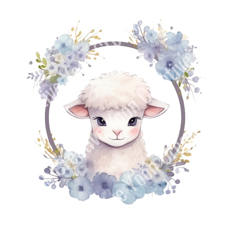 Adorable Sheep Frames Clipart Set, Charming Baby Sheep, 10 PNG ...