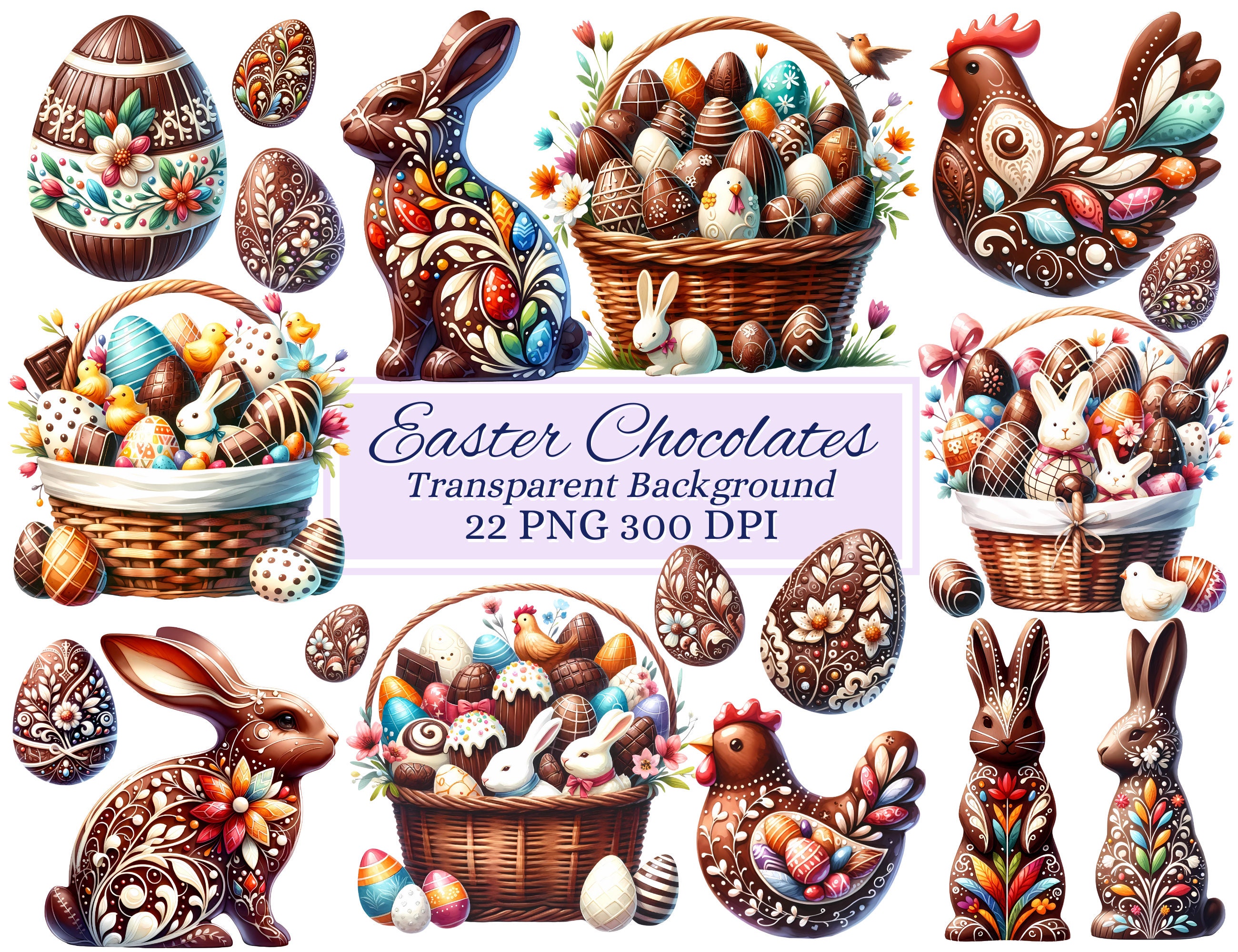 Easter Chocolates Clipart Set for Creative Project, Cute Easter ...