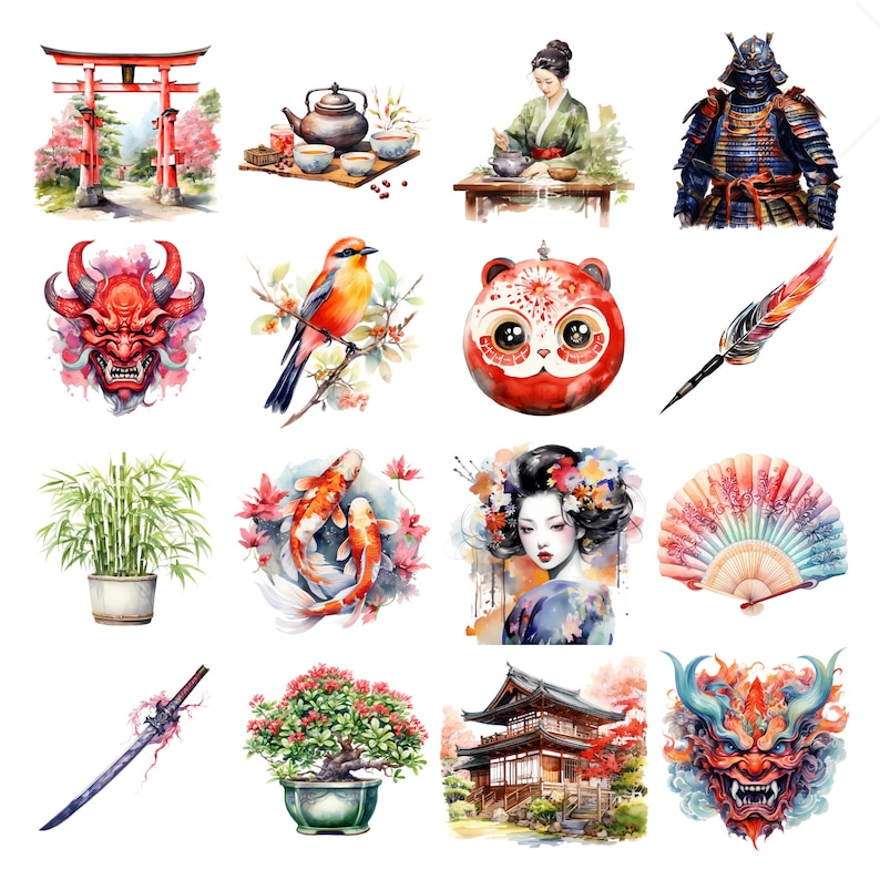 Journey to Japan Clipart for Creative Project Japanese - Etsy