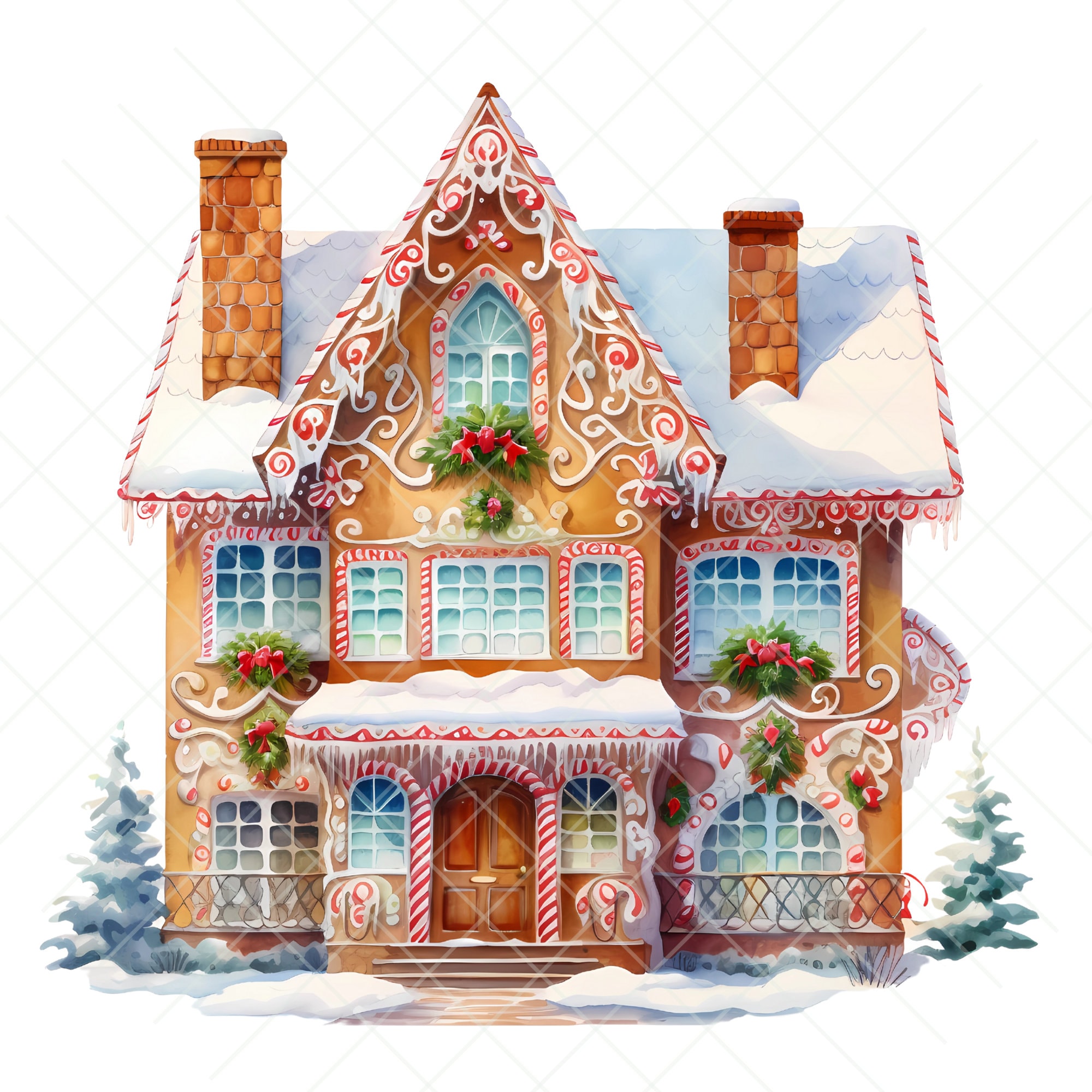 Gingerbread Houses Clipart Set for Creative Project Christmas - Etsy