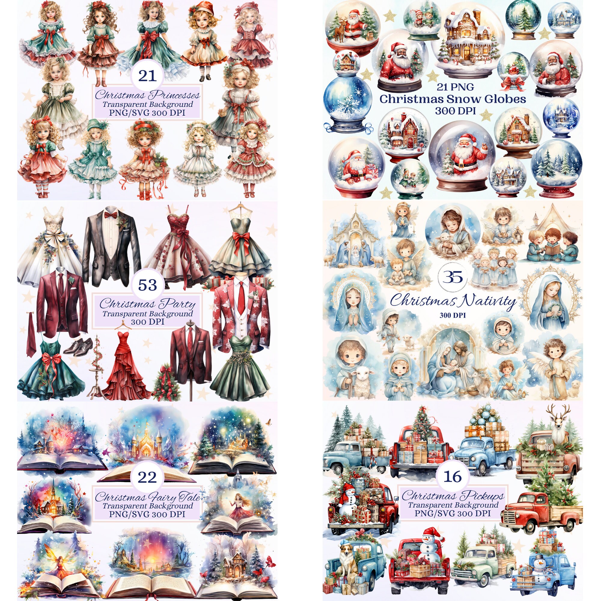 Christmas Edition 1000 Clipart Set for Creative Projects, Xmas Winter ...