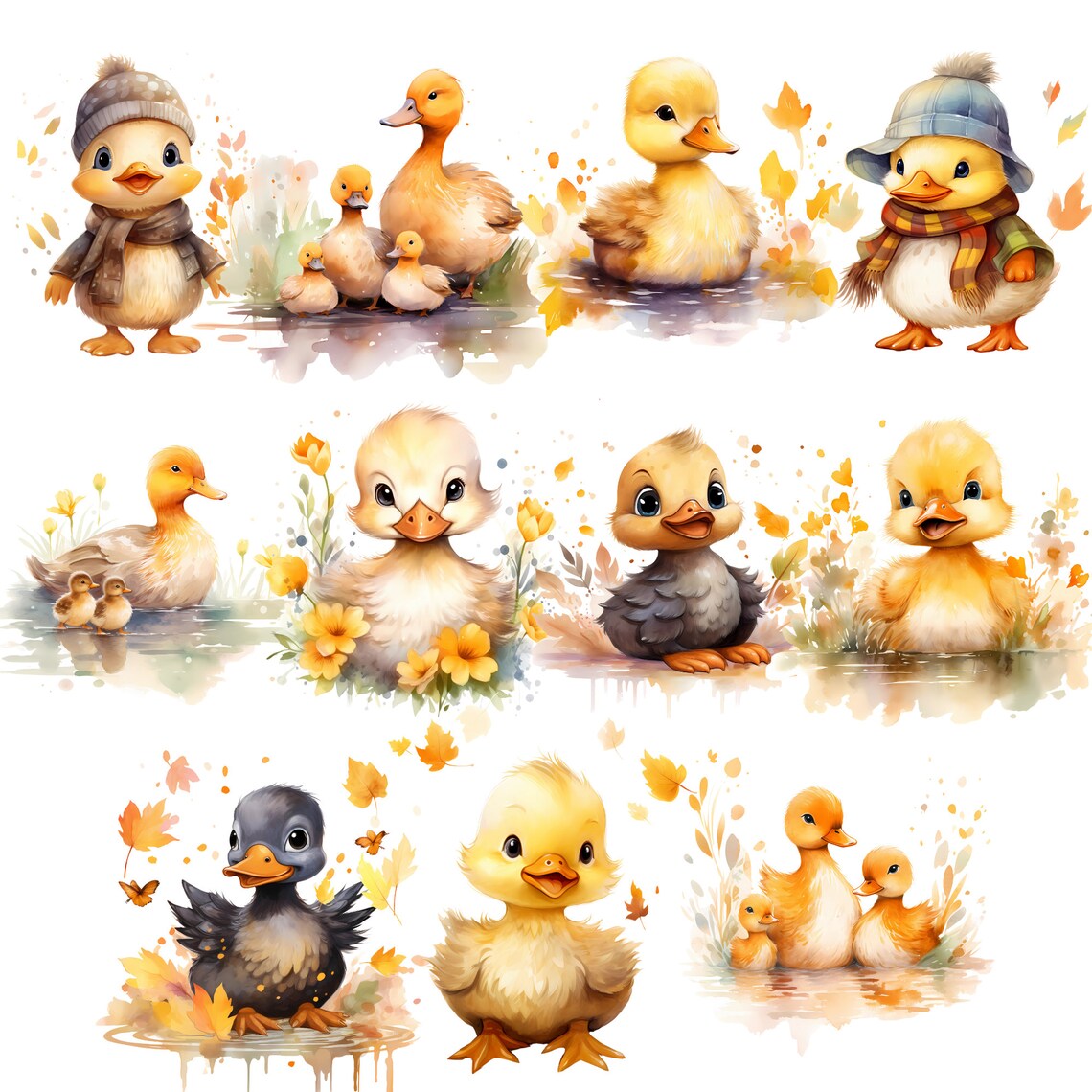 Cute Little Ducks for Creative Projects, Animal Printable, Nursery Art ...