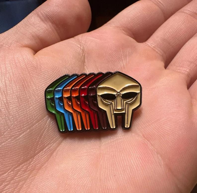 MF DOOM Rainbow Mask Music Pin | Mf Doom Mask Pin | Hip-hop Rap DOOM ...
