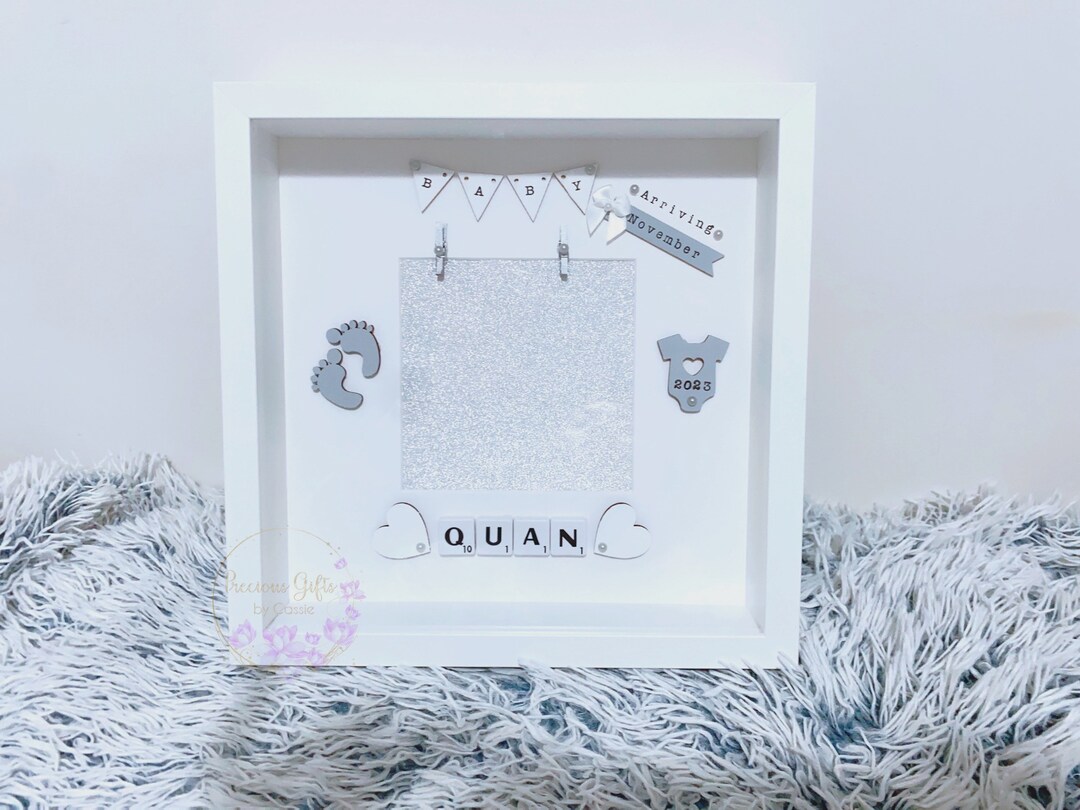 Personalised Baby Scan Photo Frame, Baby Announcement Gift, New Mum ...
