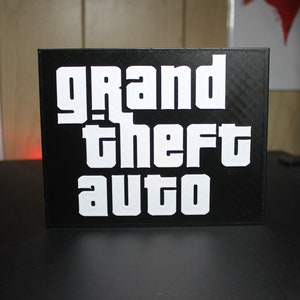 Grand Theft Auto 3D Printed Logo Art - Etsy
