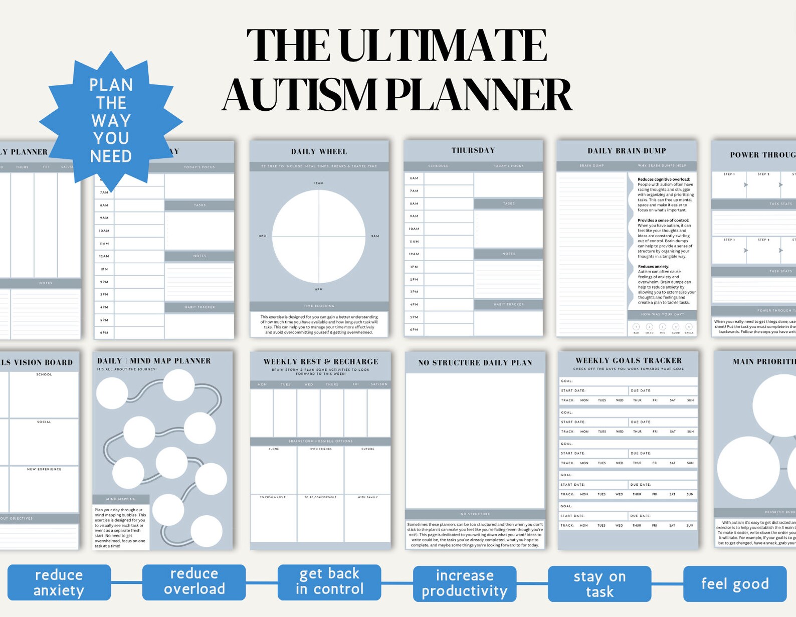 Autism Oriented Pink Planner Adult Goals Organizer & Daily Planner ...