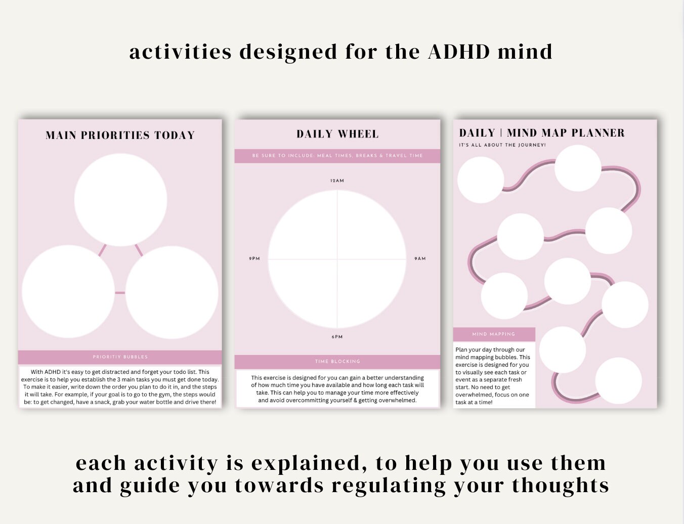 ADHD Goals Pink Planner Created by a Psychology Student With ADHD Adult ...