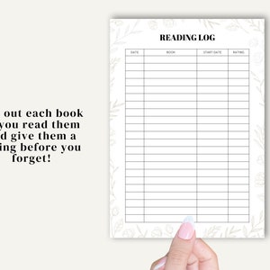 Floral Reading Log & Book Tracker Yearly Reading Log Printable Book ...