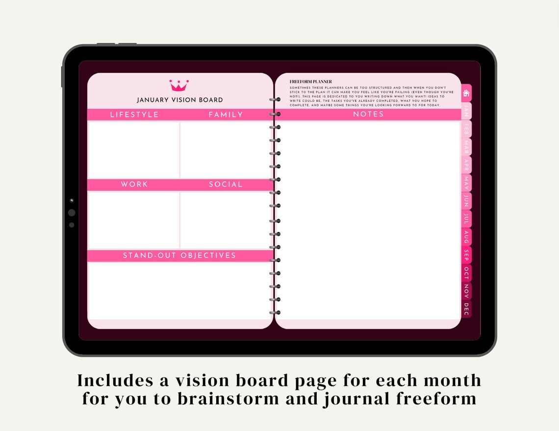 Autism Oriented Pink Planner Adult Goals Organizer & Daily Planner ...