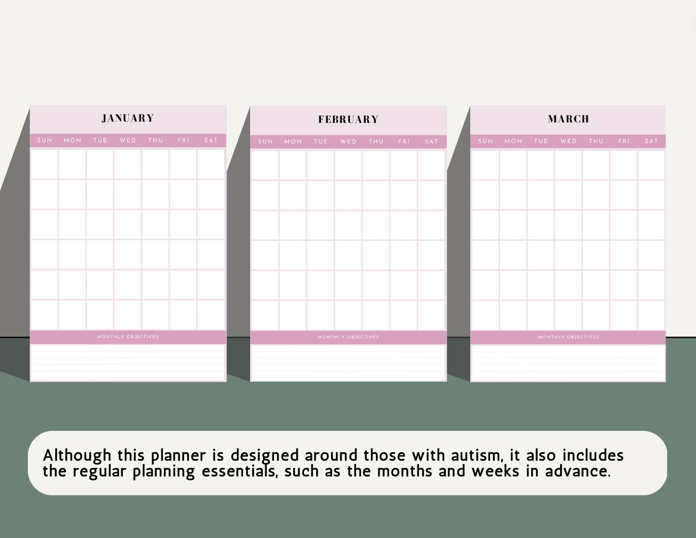 Autism Oriented Pink Planner Adult Goals Organizer & Daily Planner ...