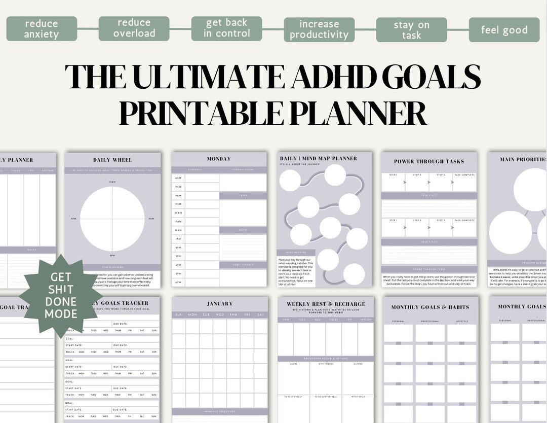 ADHD Goals Purple Planner Created by a Psychology Student With ADHD ...