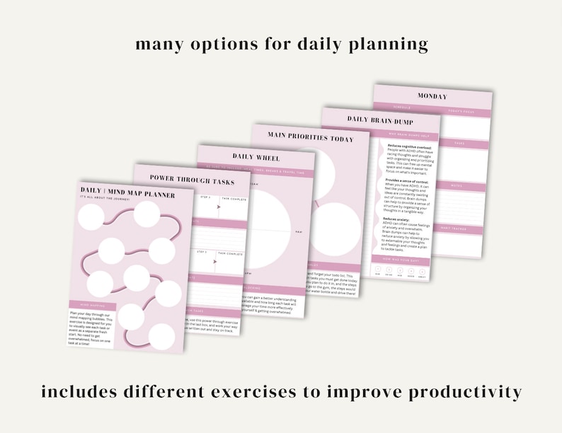 Autism Oriented Pink Planner Adult Goals Organizer & Daily Planner ...