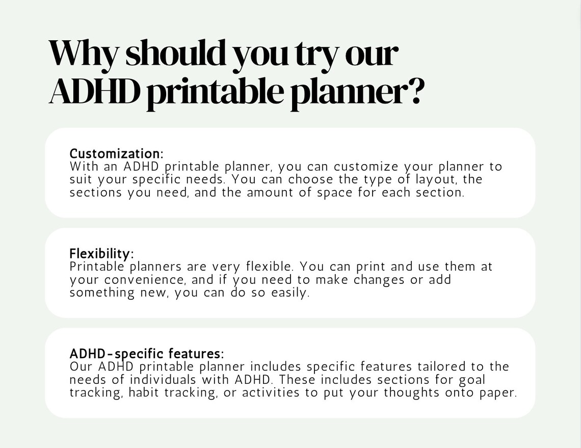 ADHD Goals Printable Planner Created by a Psychology Student With ADHD ...