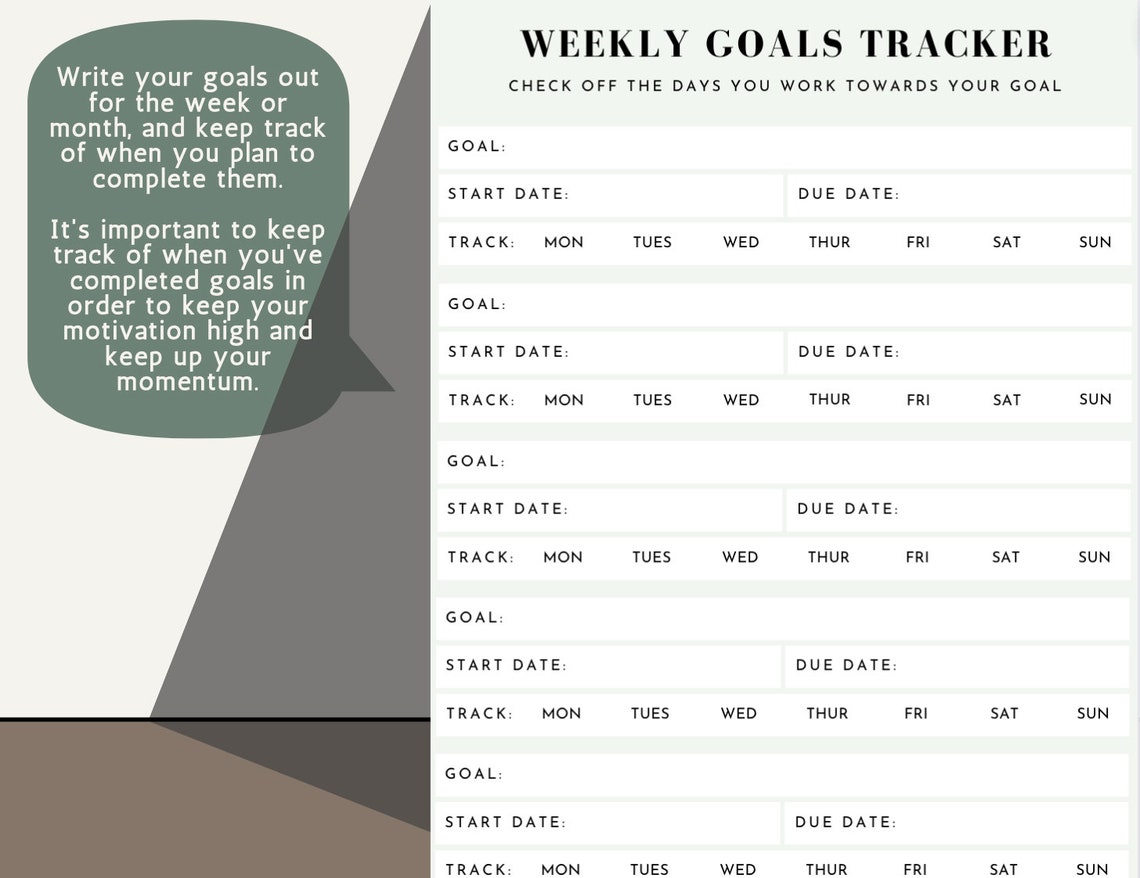 ADHD Goals Printable Planner Created by a Psychology Student With ADHD ...