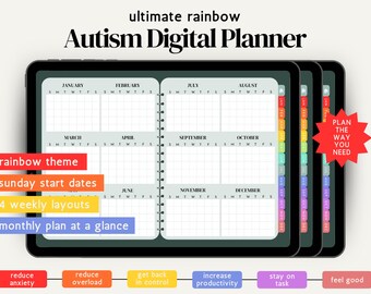 Autism Oriented Blue Planner Adult Goals Organizer & Daily Planner ...