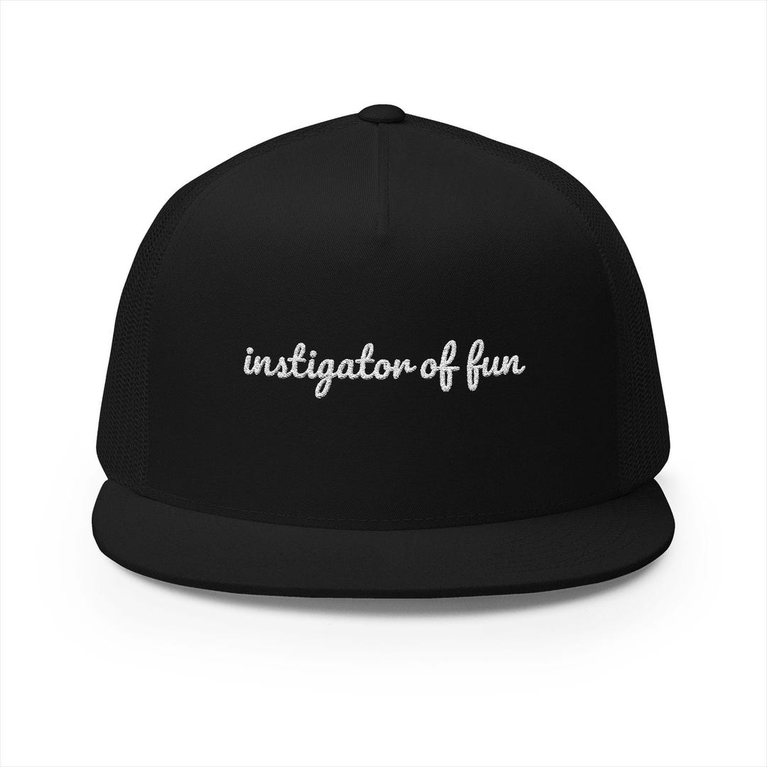 Embroidered 5 Panel Trucker Cap, Fun Instigator of Fun Hat, Cool ...