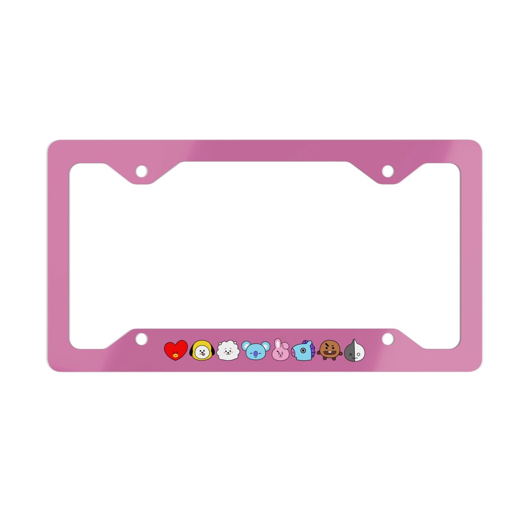 BTS License Plate Frame Cover BT21 Car Accessories Koya RJ Shooky Mang ...