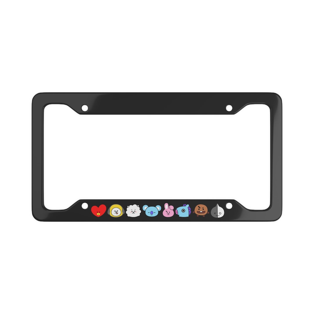 BTS BT21 License Plate ARMY Car License Frame in Black Kpop Car ...