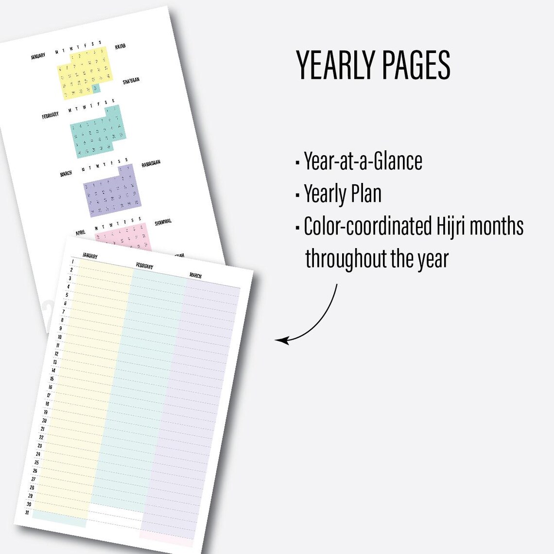 2025 Muslim Islamic Dated Planner, Hijri Calendar, Fillable ...