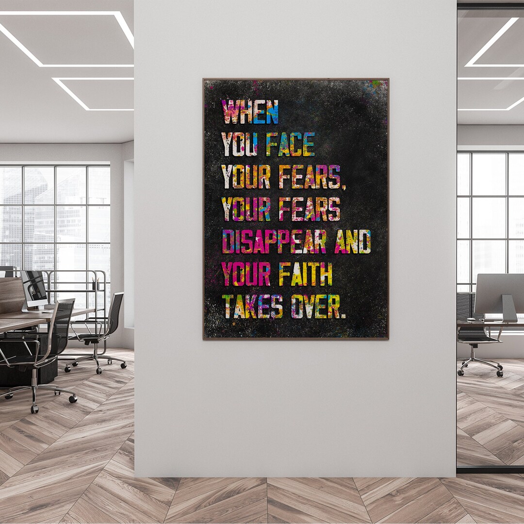 Face Your Fears Motivational Canvas Posters Prints Wall Art for Office ...