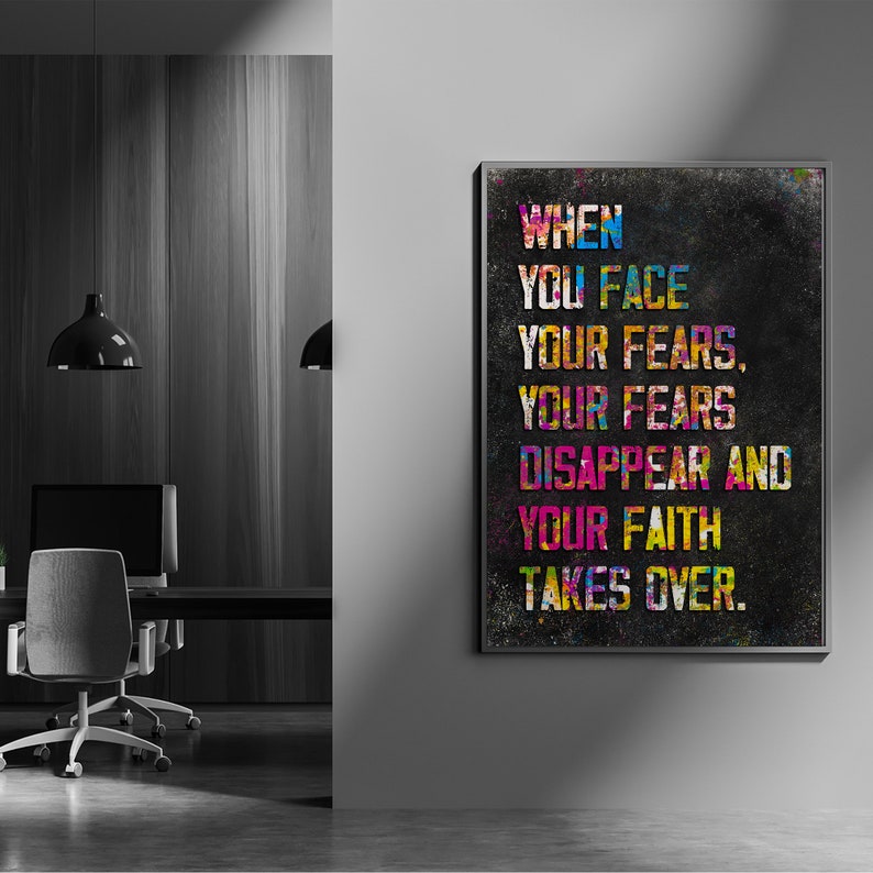 Face Your Fears Motivational Canvas Posters Prints Wall Art for Office ...