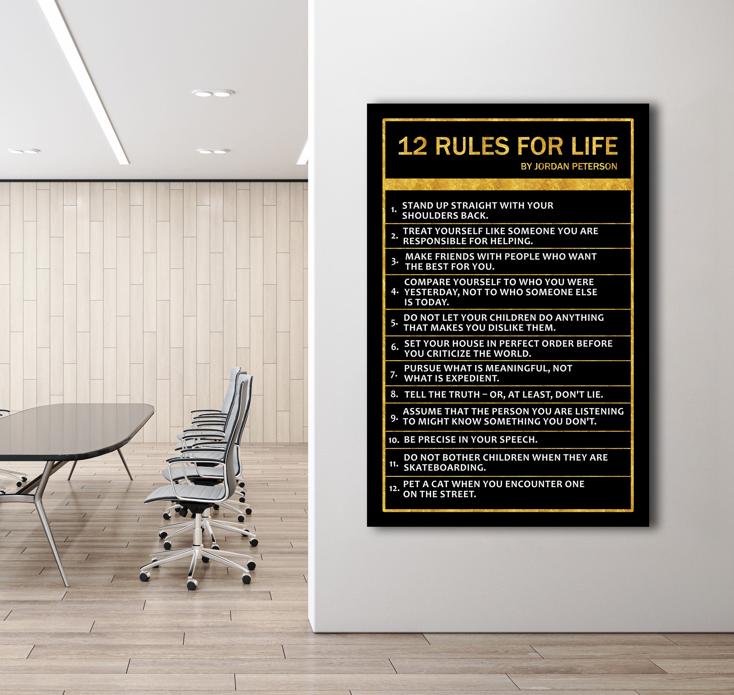 12 Rules for Life Motivational Canvas Posters Prints Wall Art for ...