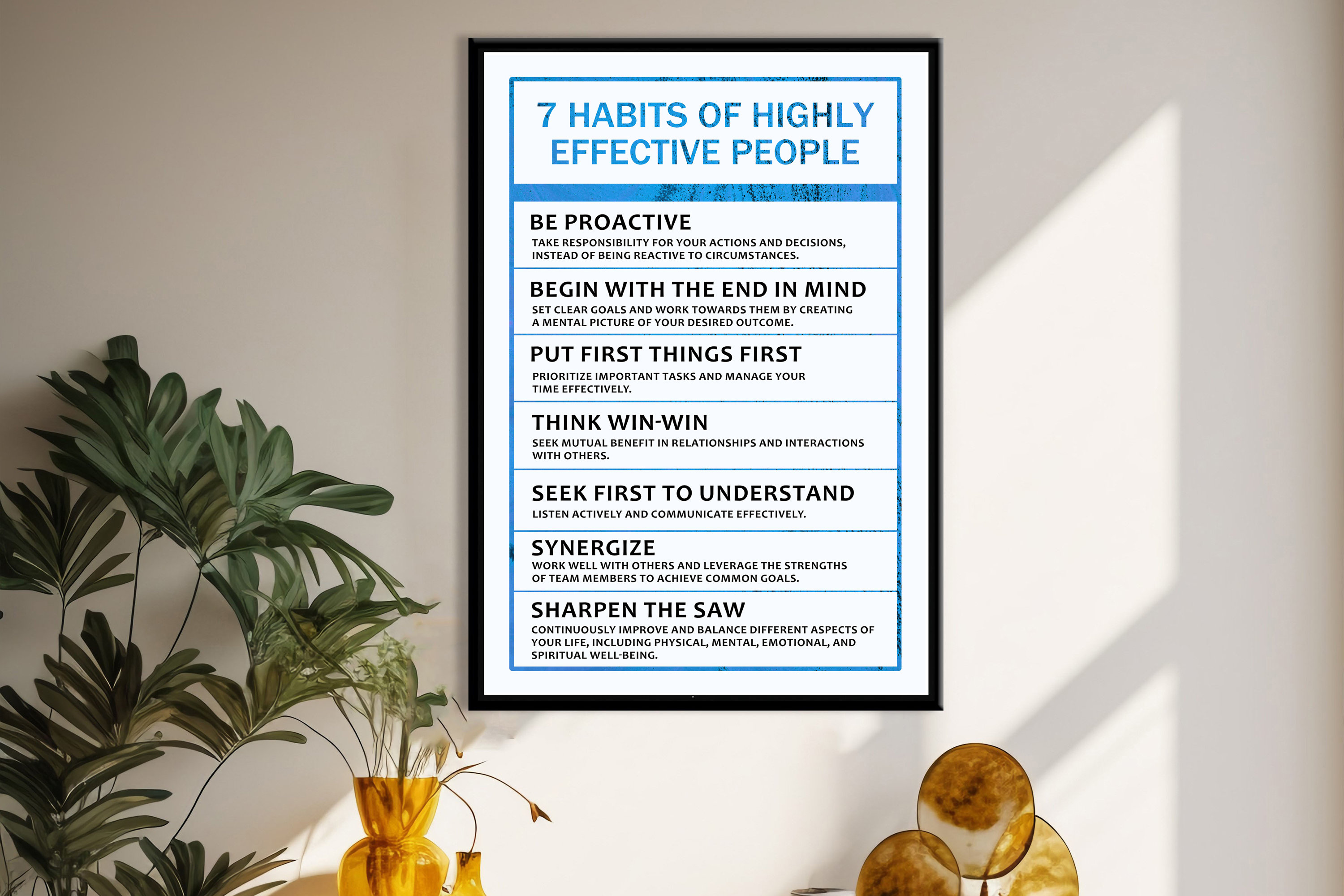 7 Habits of Highly Effective People - Motivational Canvas Posters ...