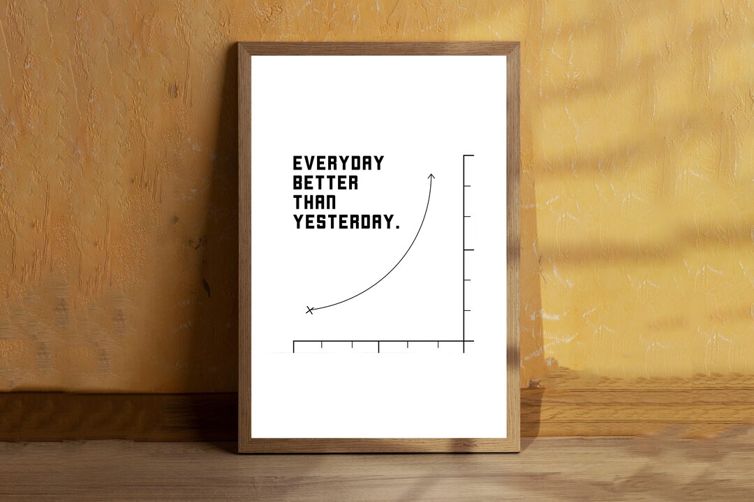 Better Than Yesterday Motivational Poster, Wall Art, Home Office, Gym ...