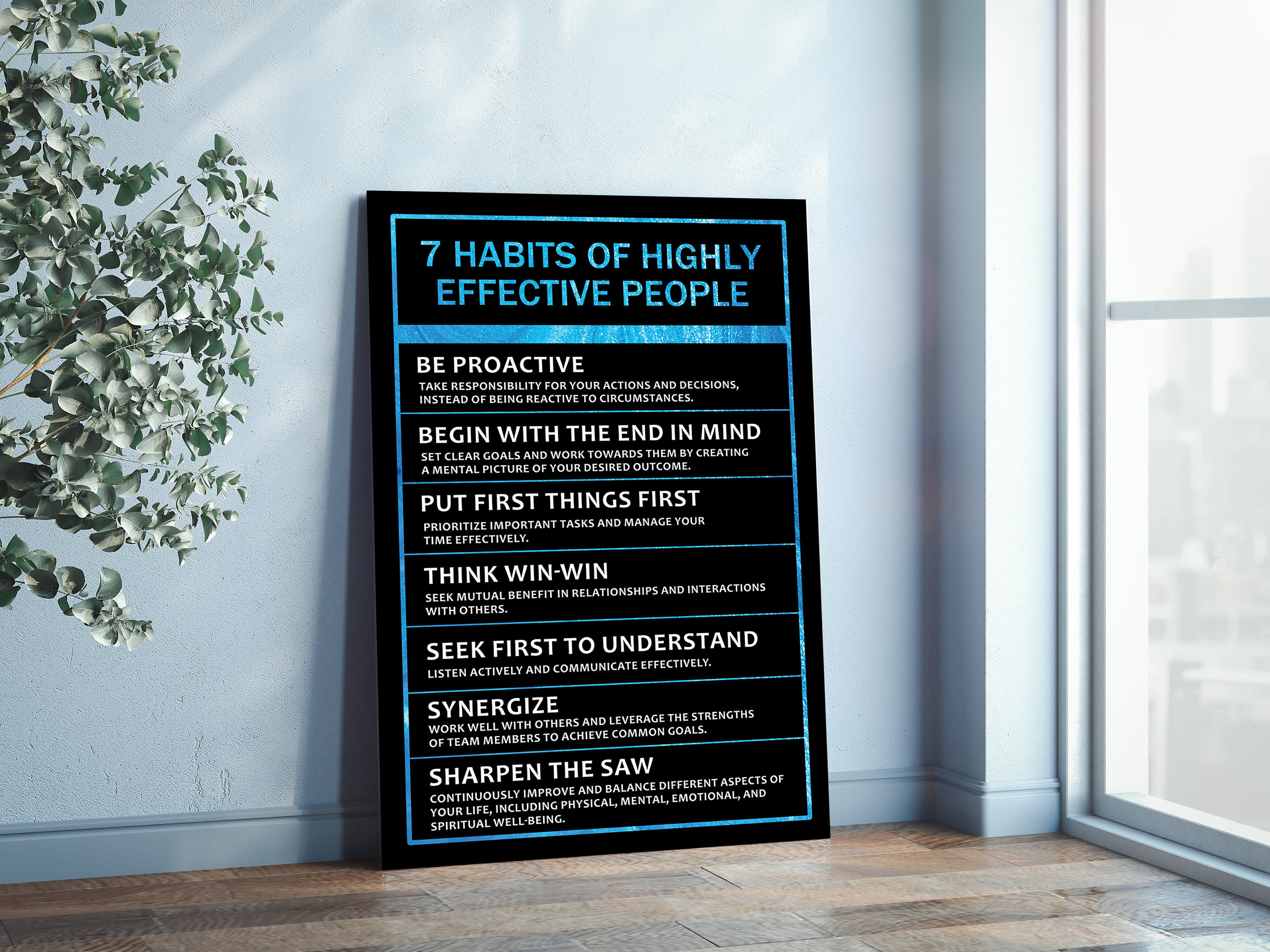 7 Habits of Highly Effective People Motivational Canvas Posters Prints ...