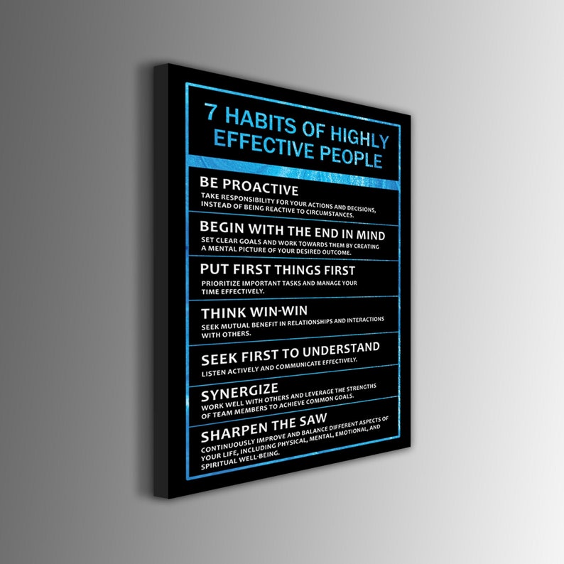 7 Habits of Highly Effective People - Motivational Canvas Posters ...