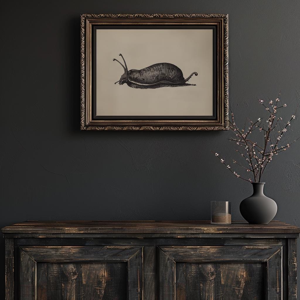 Slug Art Print Anatomy Slug Printable Garden Slug Illustration Vintage ...