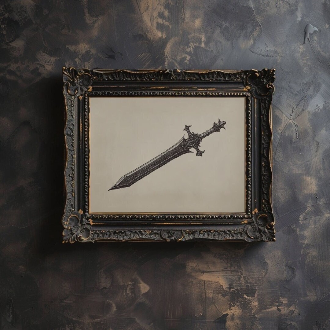 Gothic Dagger Wall Art Printable Ancient Dagger Sketch Dagger Print of ...