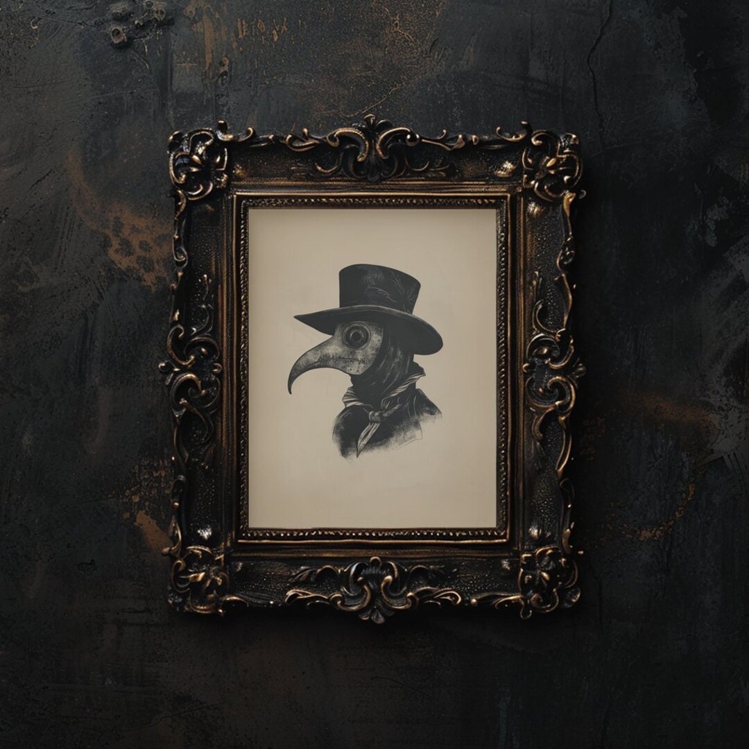 Plague Doctor Art Print Vintage Plague Doctor Portrait Drawing ...