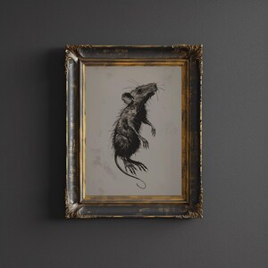Gothic Rat Wall Art Rat Illustration Halloween Printable Rat Print ...