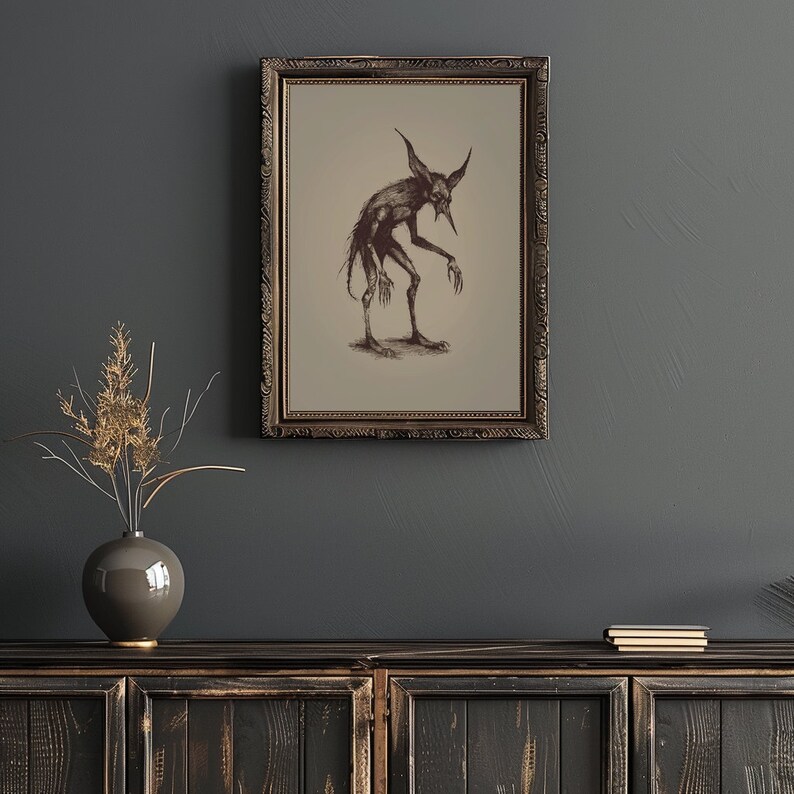 Chupacabra Digital Artwork Print, Mythical Creature Printable Wall Art ...