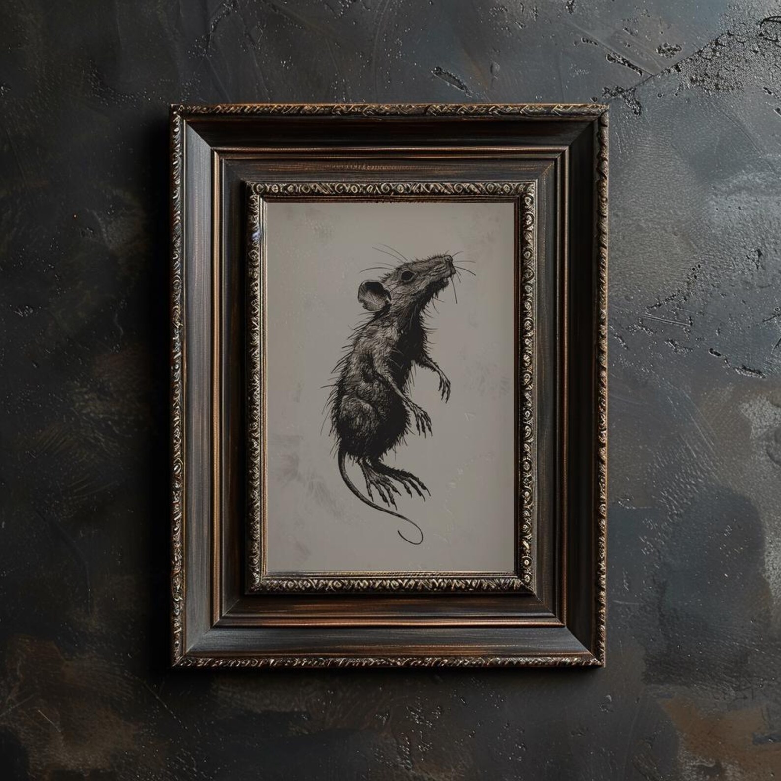 Gothic Rat Wall Art Rat Illustration Halloween Printable Rat Print ...