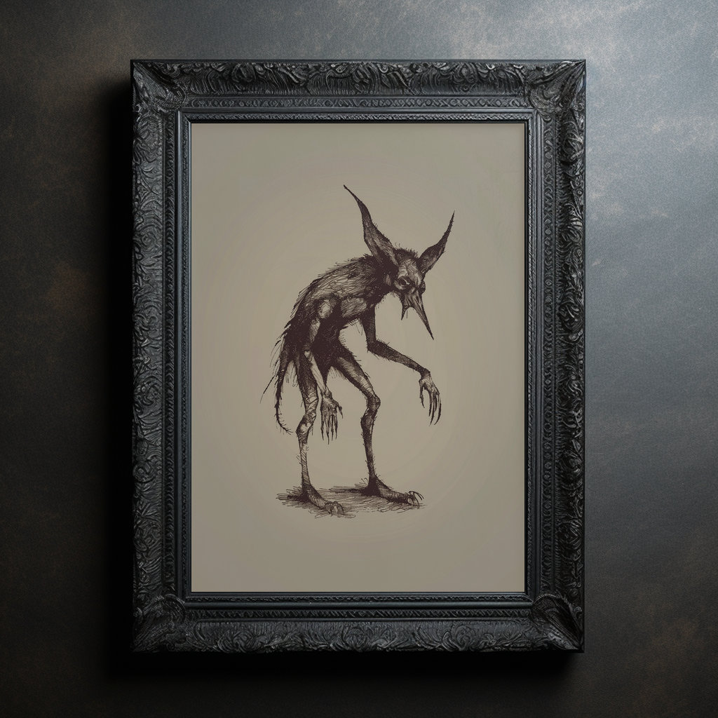 Chupacabra Digital Artwork Print, Mythical Creature Printable Wall Art ...