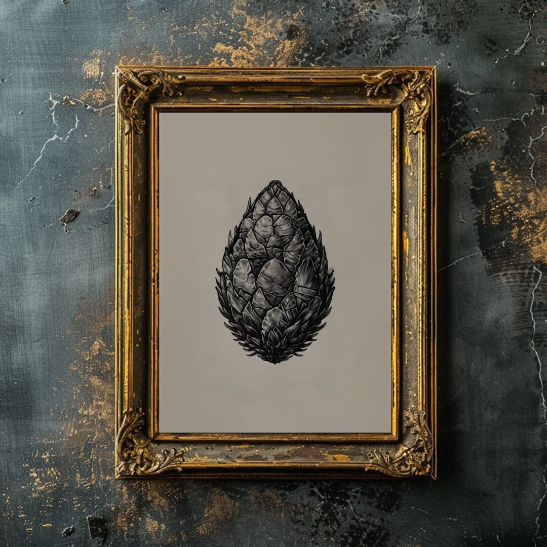 Dragon Egg Printable Wall Art, Dark Fantasy Serpent Creature Egg Print ...