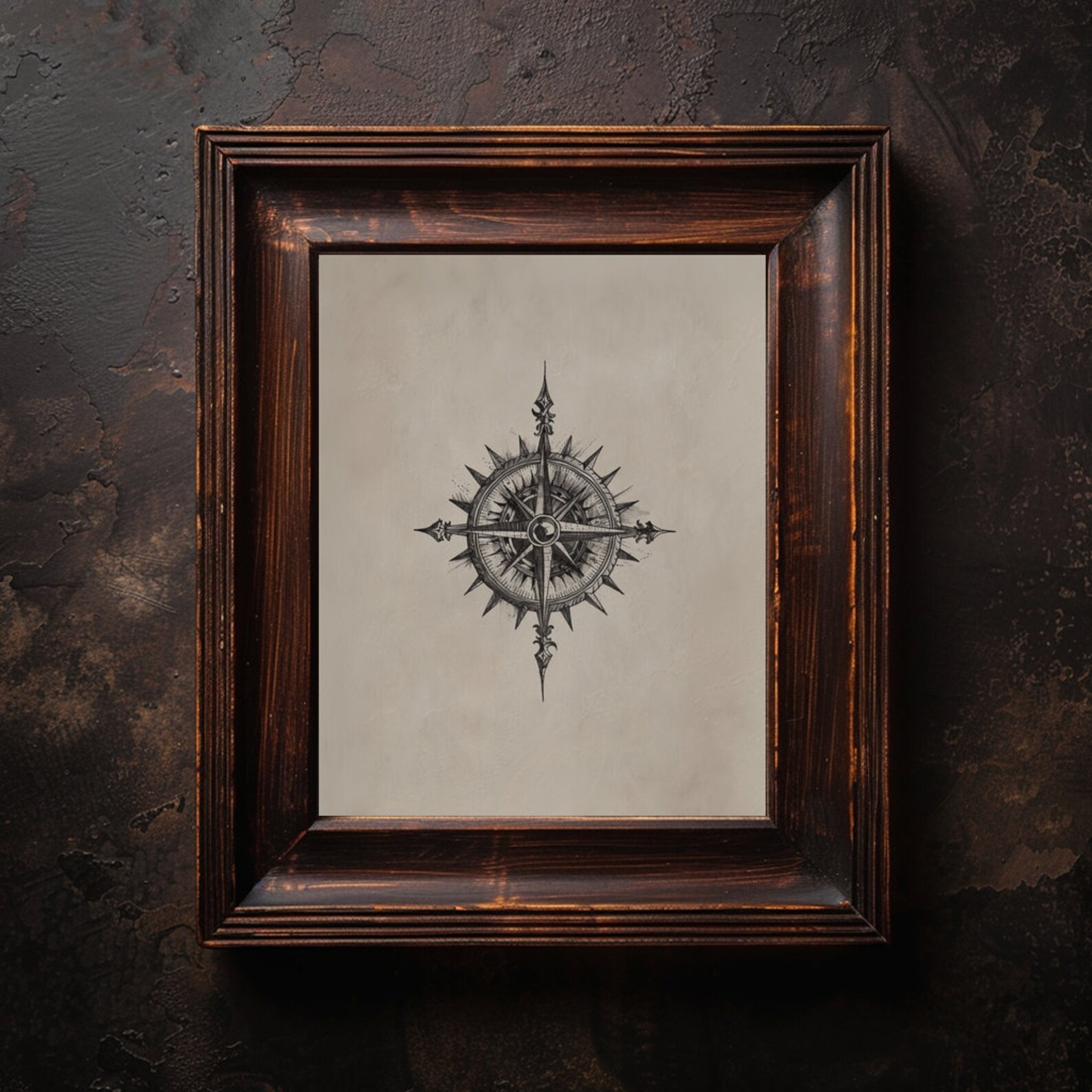 Vintage Compass Rose Travelers Digital Wall Art Print, Nautical ...
