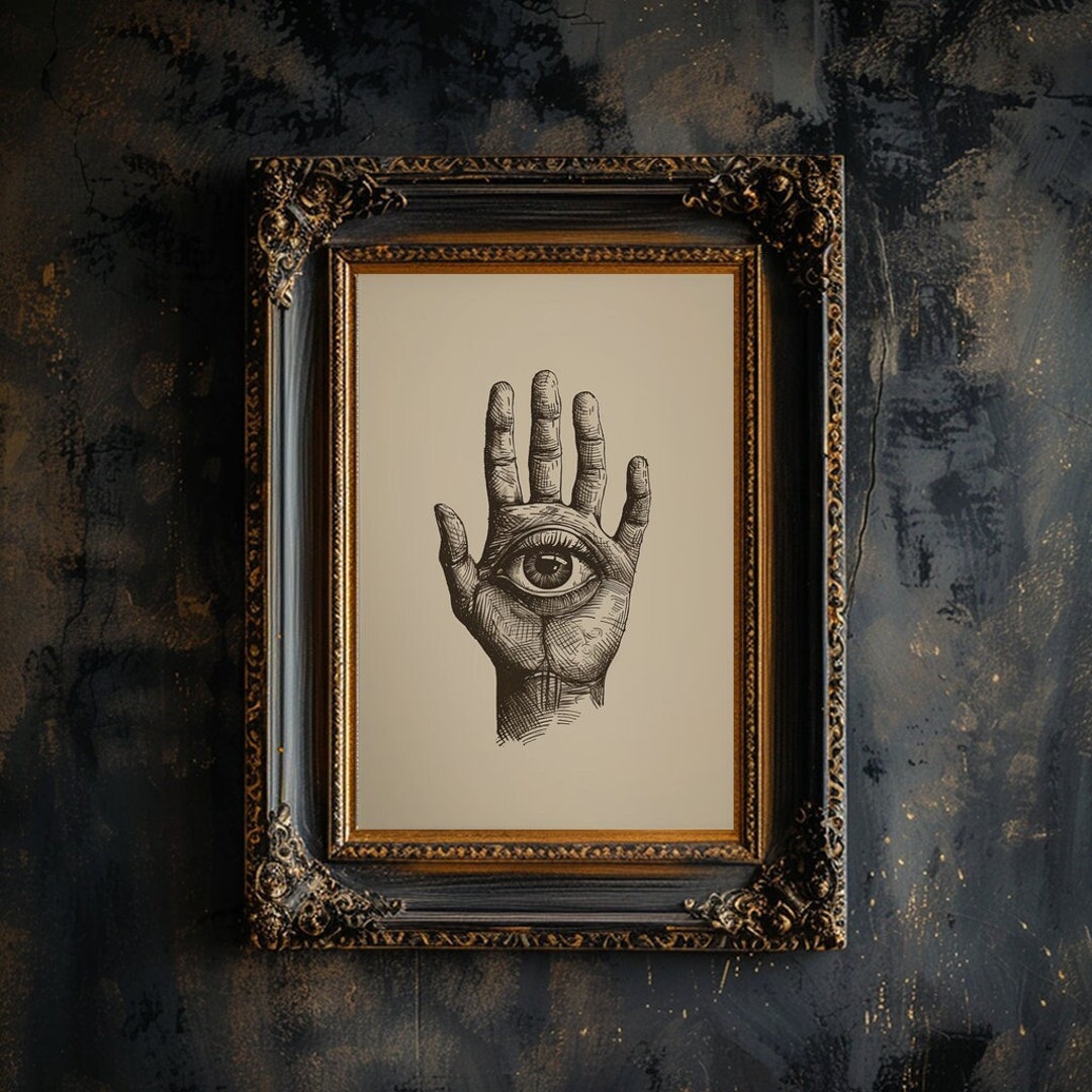 Eye in Palm Wall Art, Evil Eye Hand Print, Printable Third Eye ...