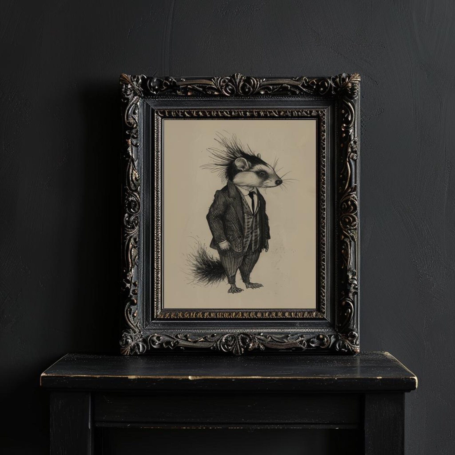 Skunk Wall Art Printable Cute Skunk Illustration Animal Portrait Funny ...