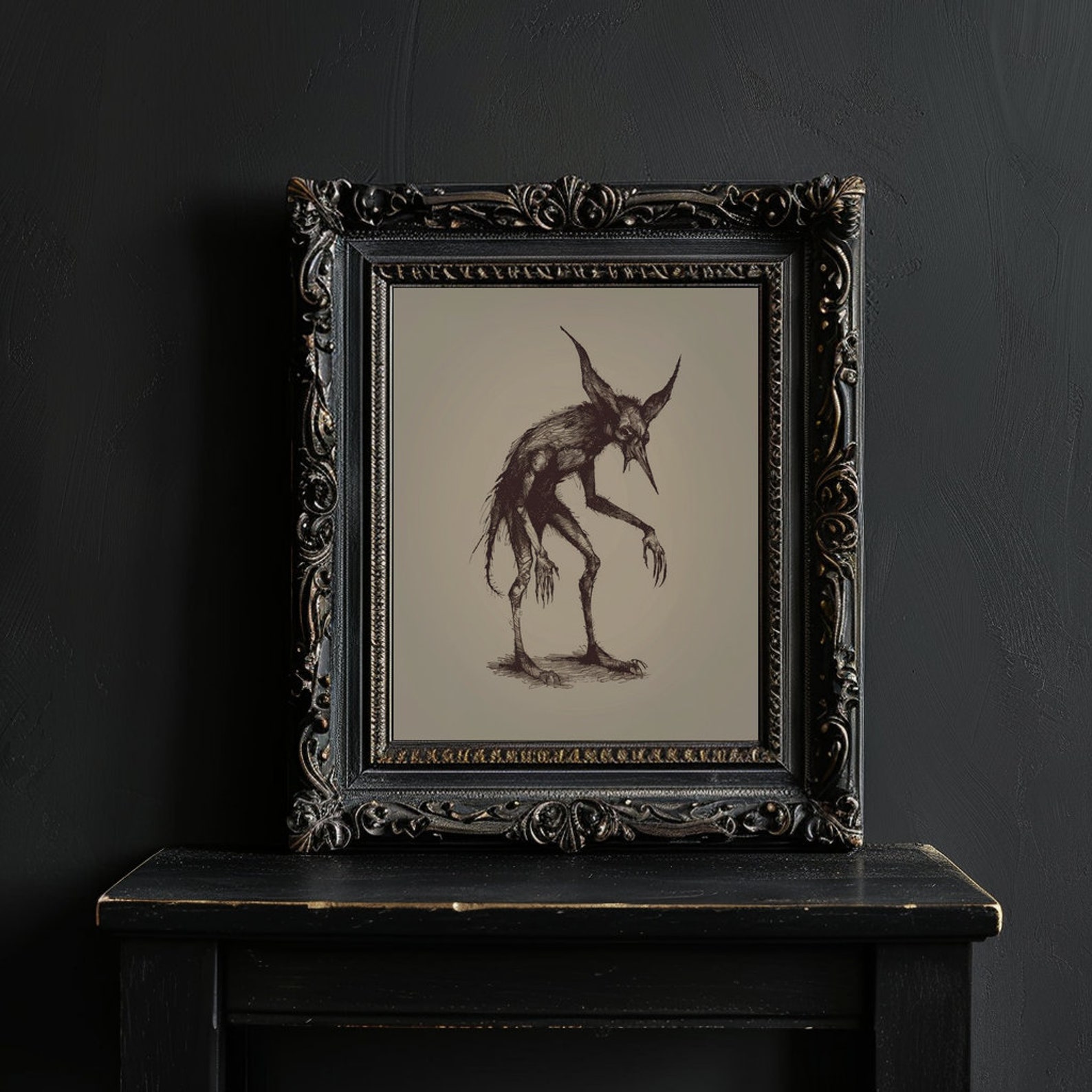 Chupacabra Digital Artwork Print, Mythical Creature Printable Wall Art ...