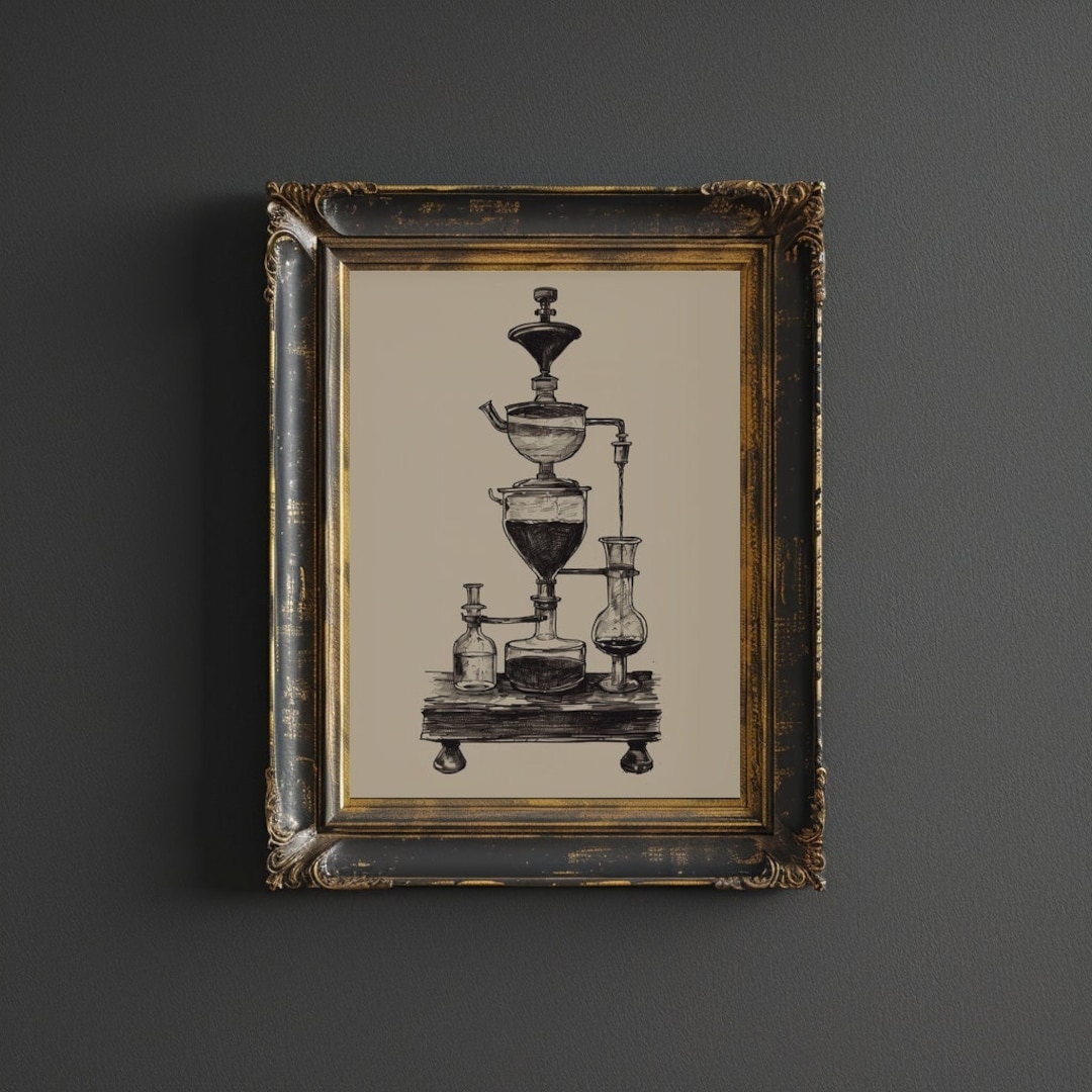 Antique Distillation Set Digital Print, Magic Potion Apparatus Poster ...