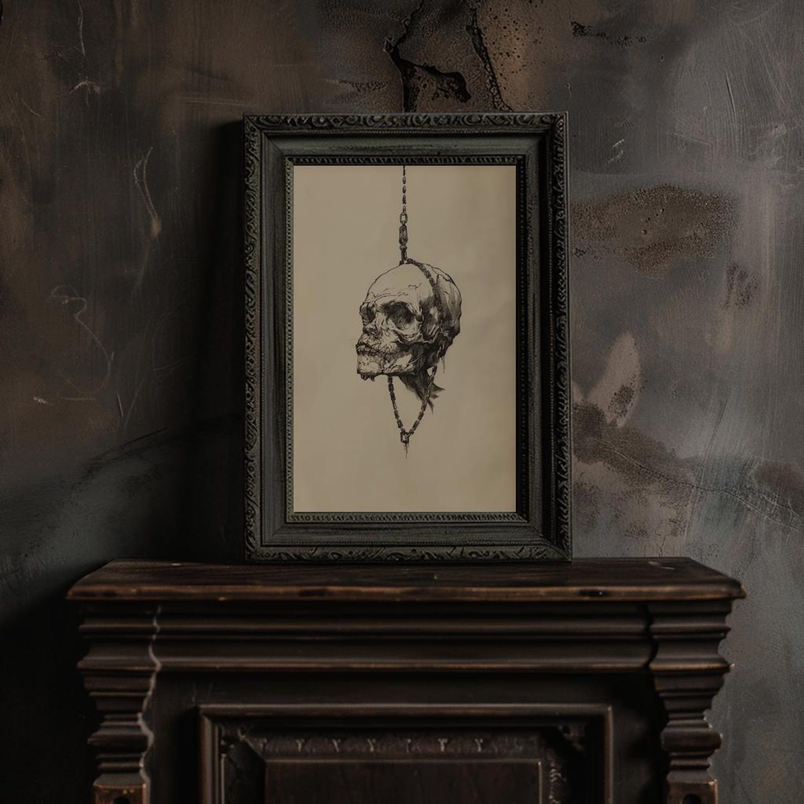 Shrunken Head Print Shrunken Head Tsantsa Wall Art Printable Shrunken ...