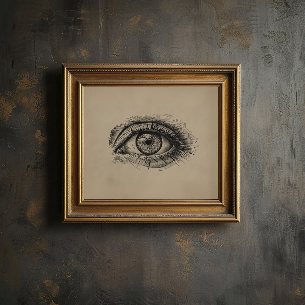 Human Eye Wall Art, Printable Eyeball Illustration, Vintage Human Eye ...